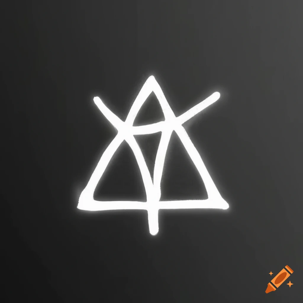 White spellcasting symbol on black background on Craiyon