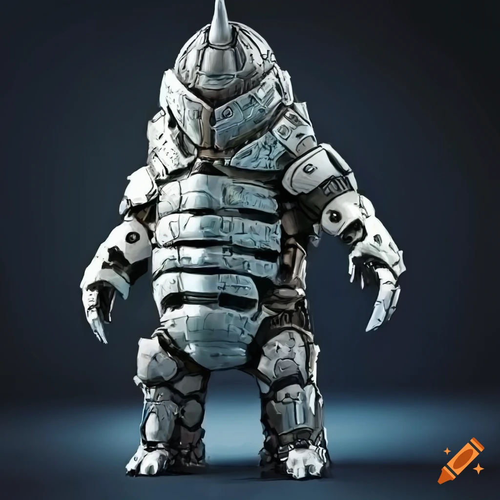 Illustration of a futuristic cyborg turtle kaiju on Craiyon