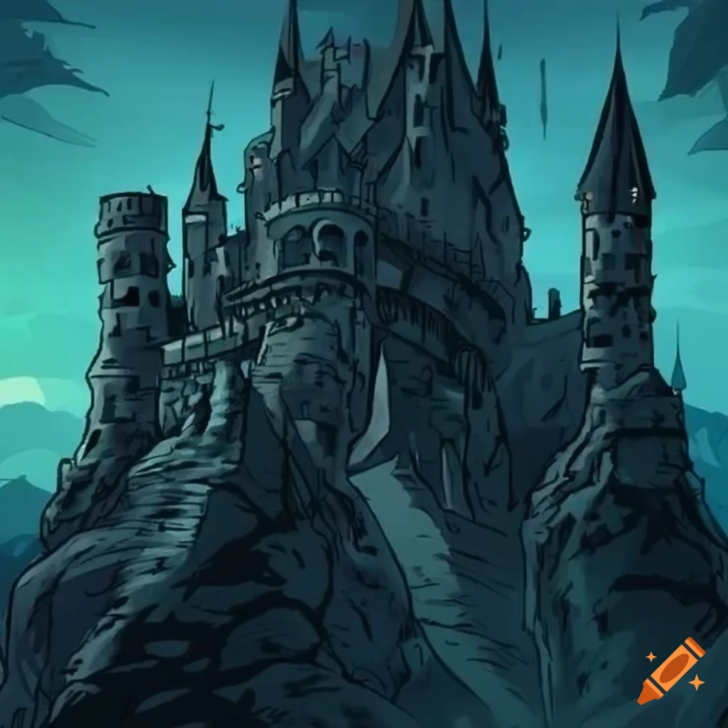 Semi comic style evil castle