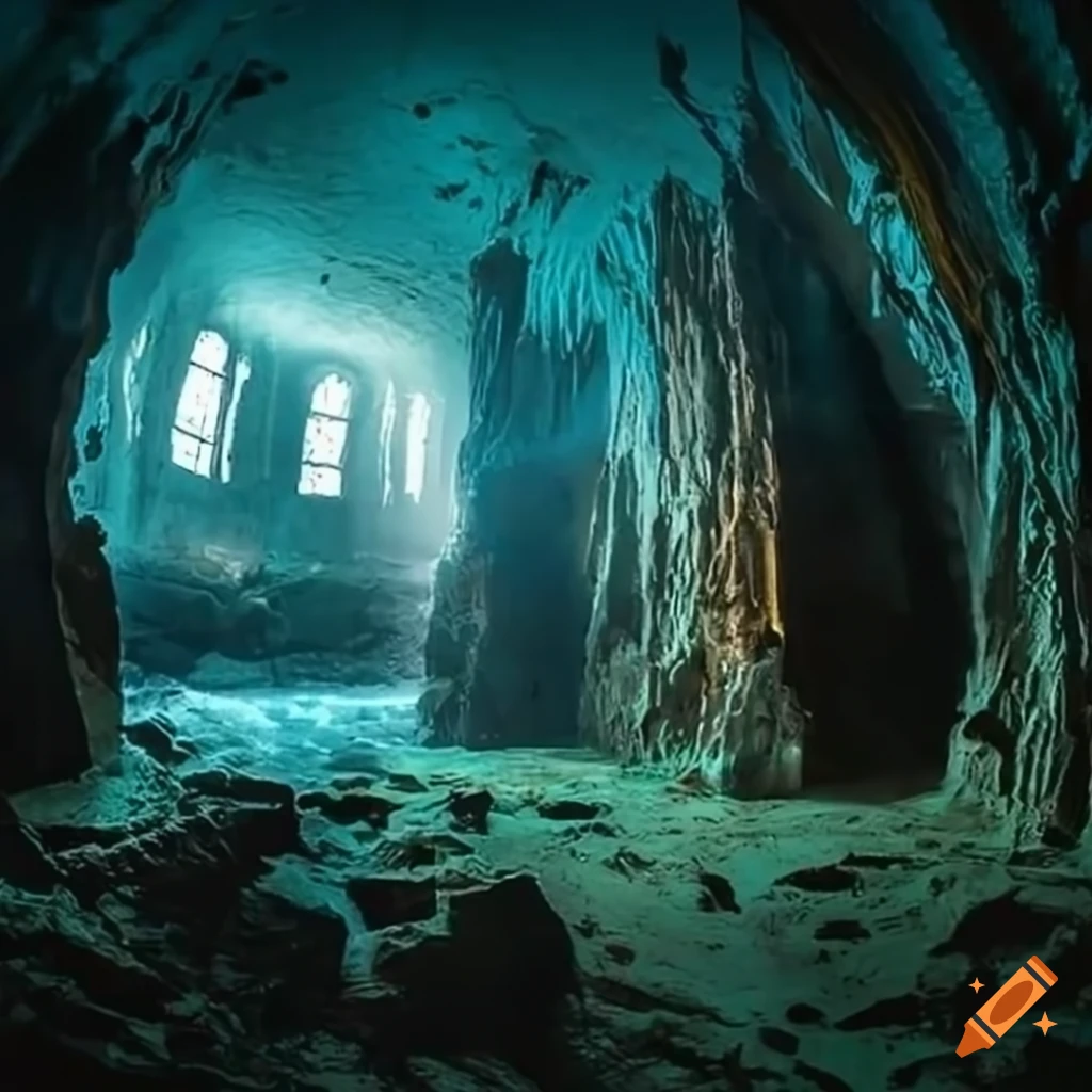 Image of transformed sewers into a cave base on Craiyon