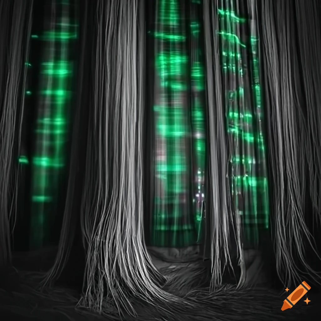 Digital representation of a treehouse made of code on Craiyon