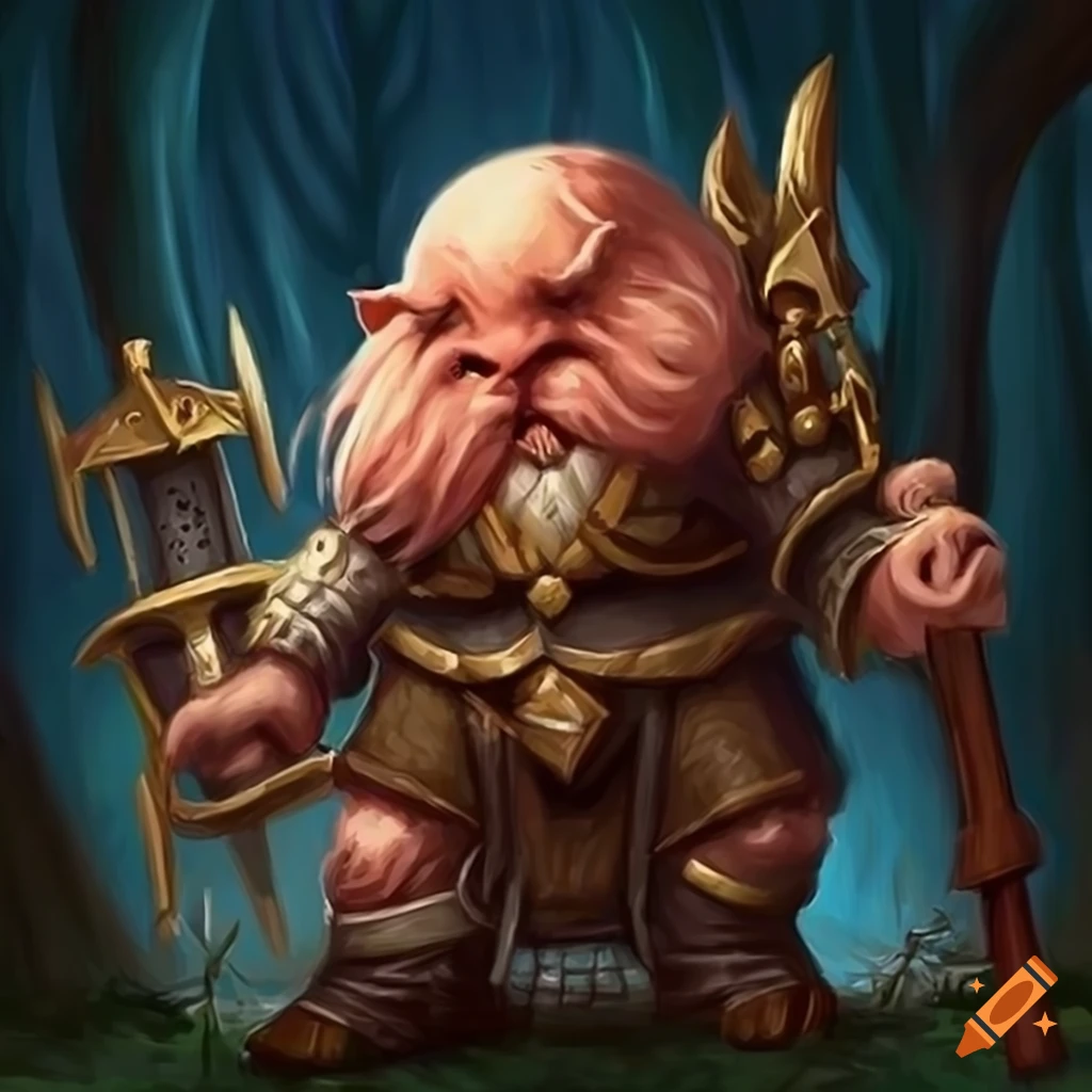 Fantasy art of a dwarf riding a pig on Craiyon
