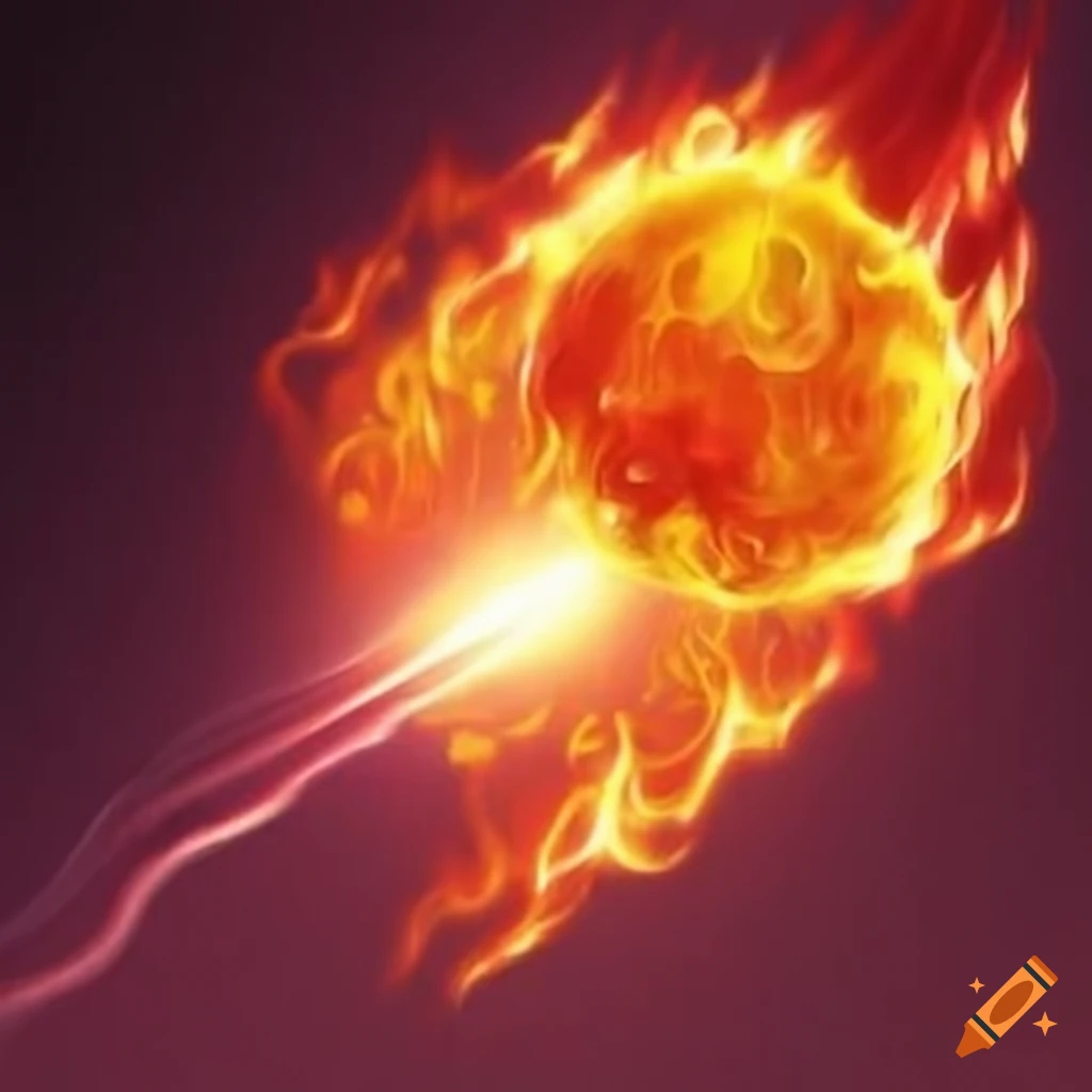 Artistic representation of a flame ball on Craiyon