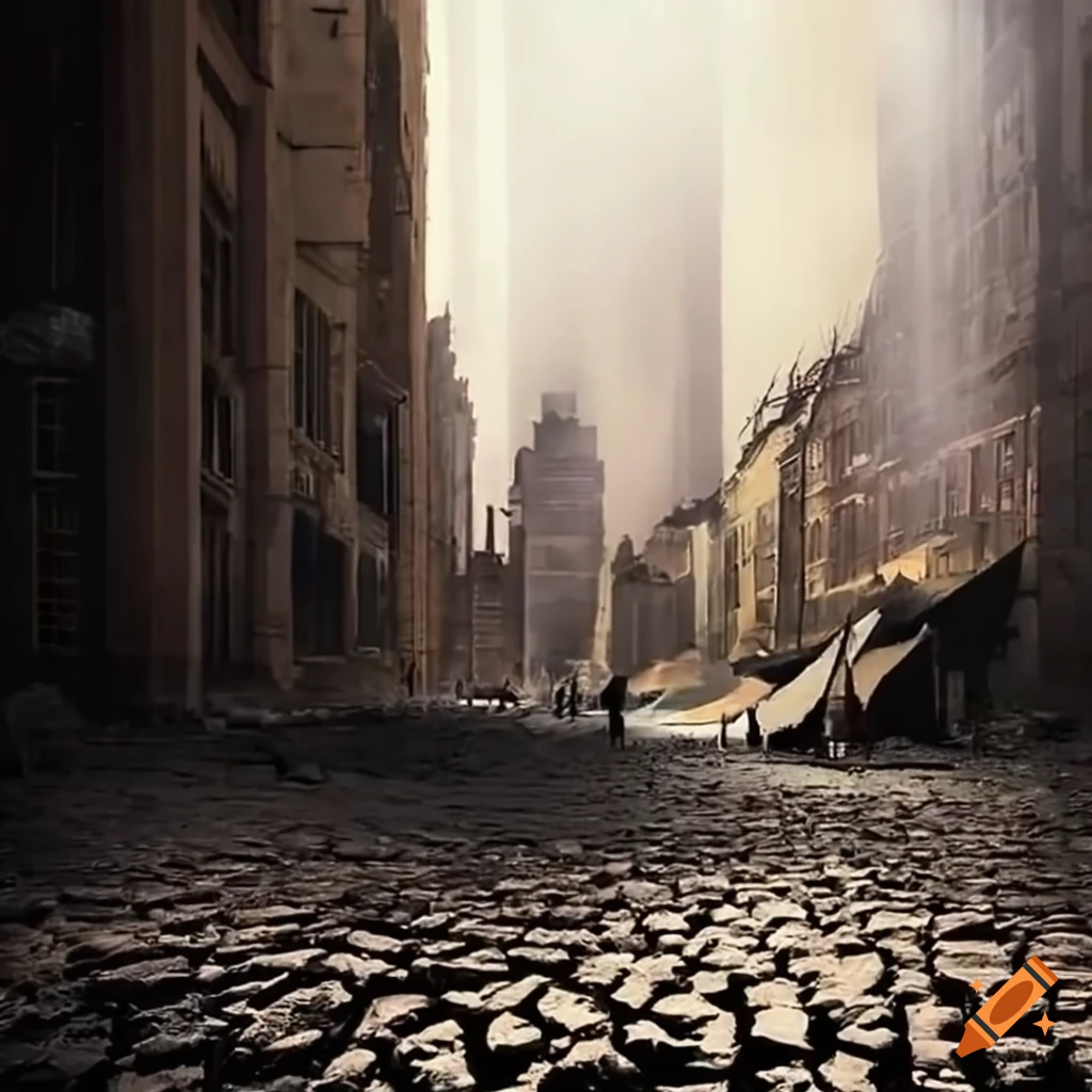 City crumbling under ground on Craiyon