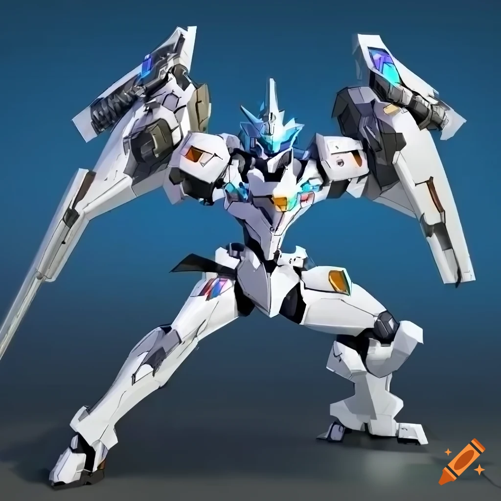 Anime super robot mecha in muted colors on Craiyon