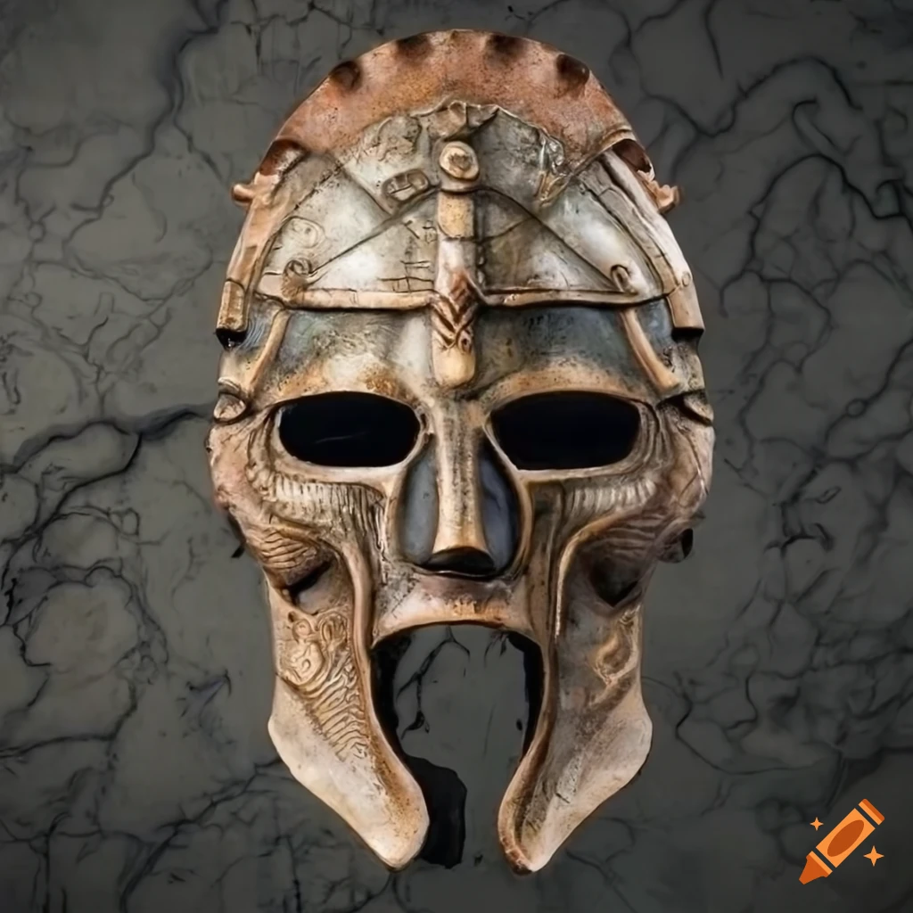 Symmetrical leather fantasy helm design on Craiyon