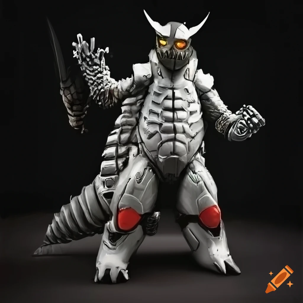 Illustration of a futuristic cyborg turtle kaiju on Craiyon