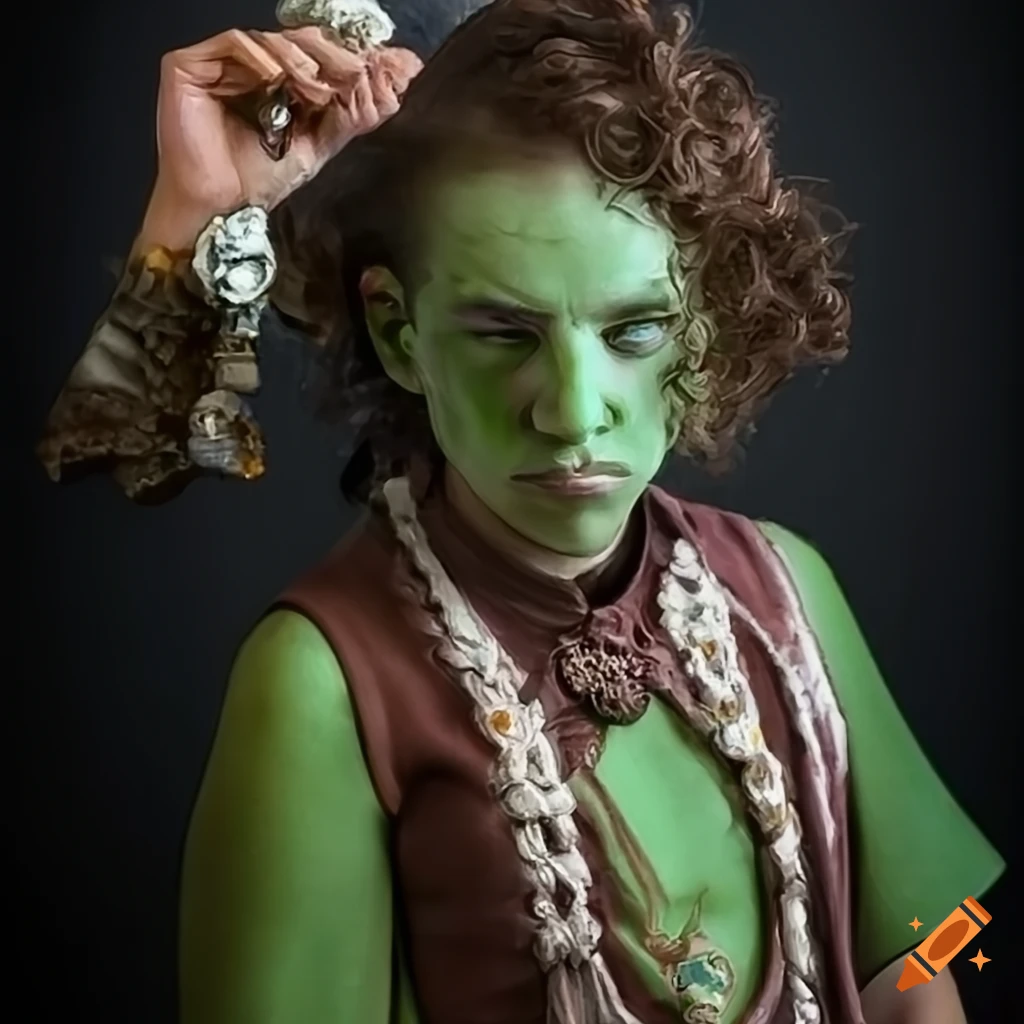 Illustration of an eccentric male halfling cleric on Craiyon