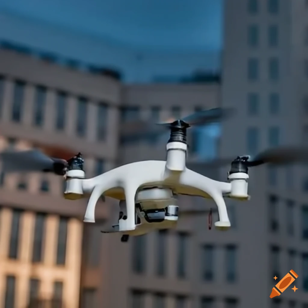 Drone flying near a hospital on Craiyon