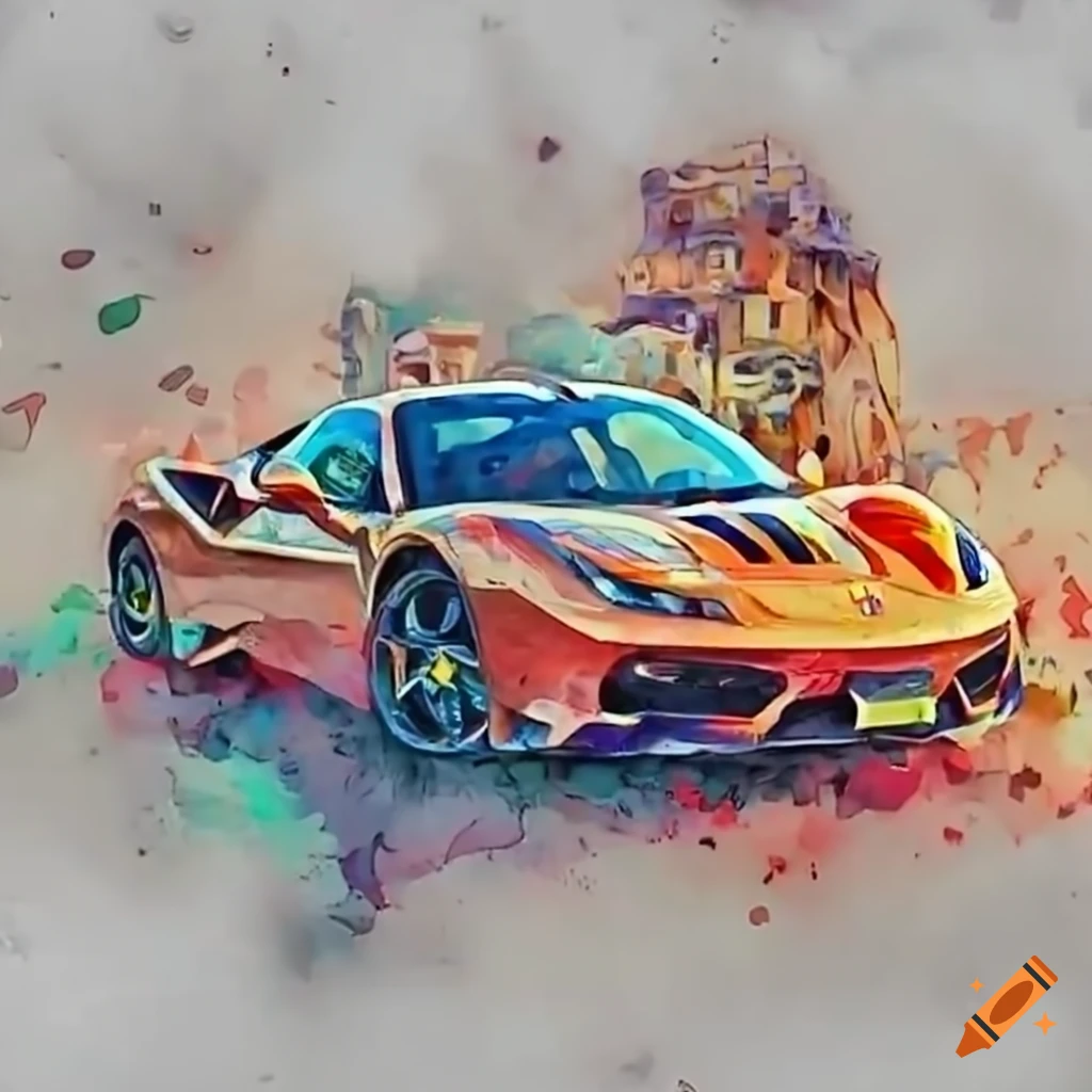 Ferrari 488 pista on winding road in amalfi coast on Craiyon