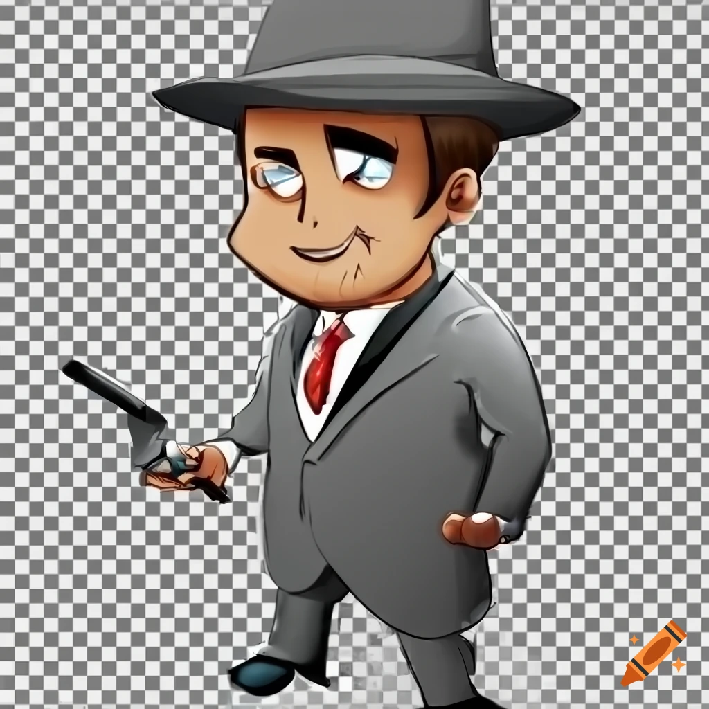 Cartoon illustration of a mafia character on Craiyon