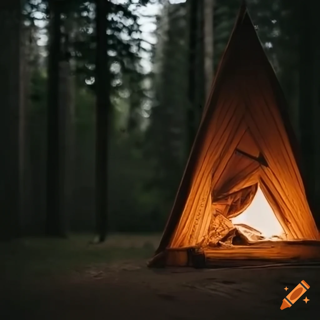 Picture of a shelter under a fir tree on Craiyon