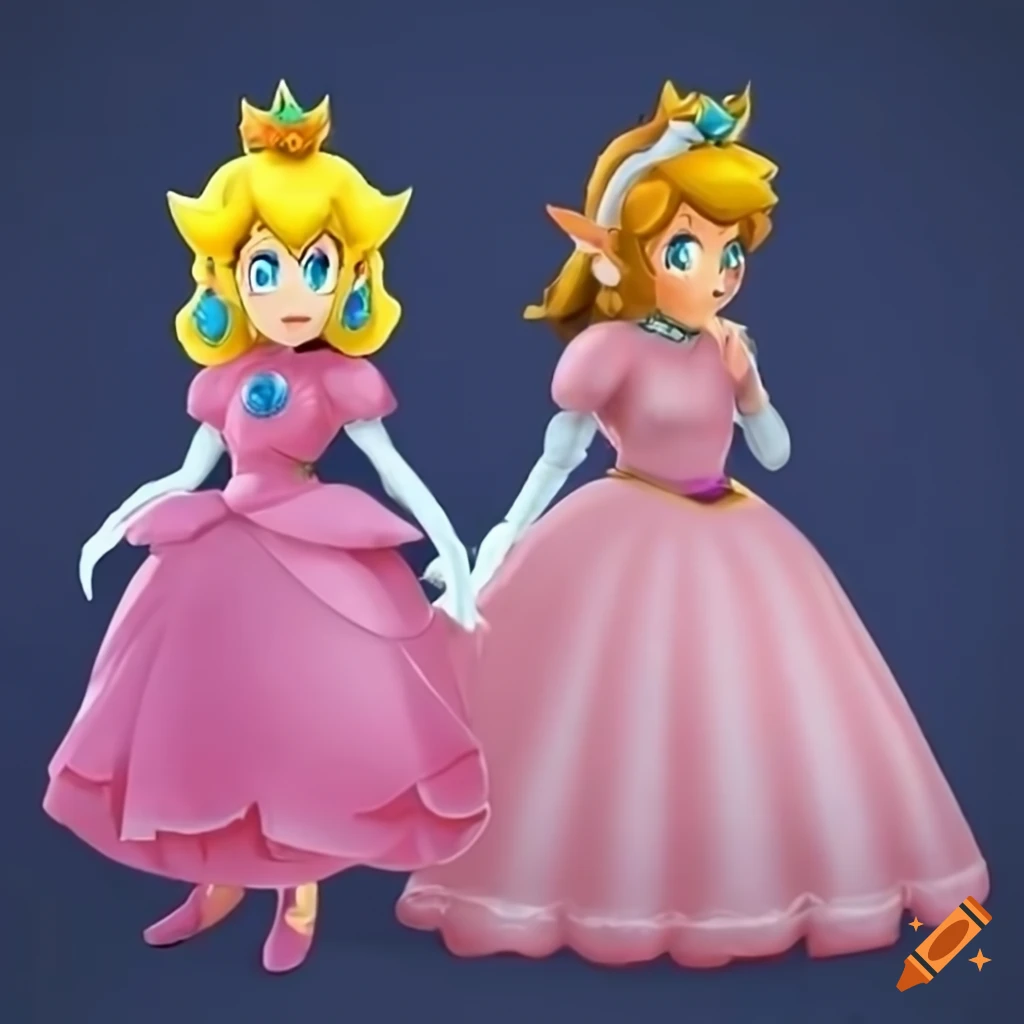 Princess peach and link swapped costumes on Craiyon