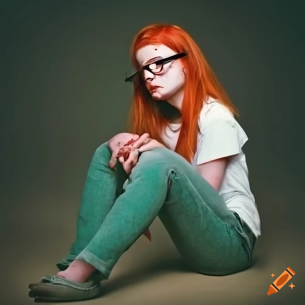 Young girl detective with injuries sitting on Craiyon