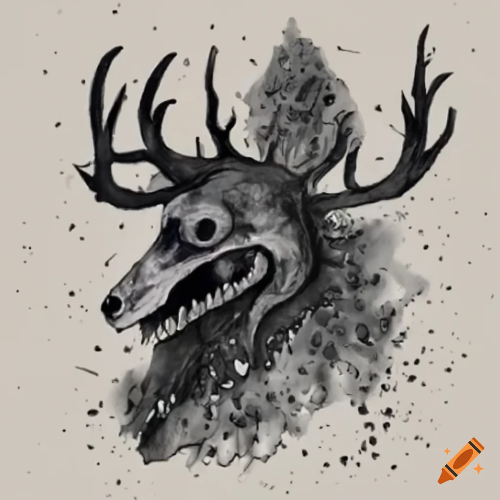 Artistic depiction of a wendigo