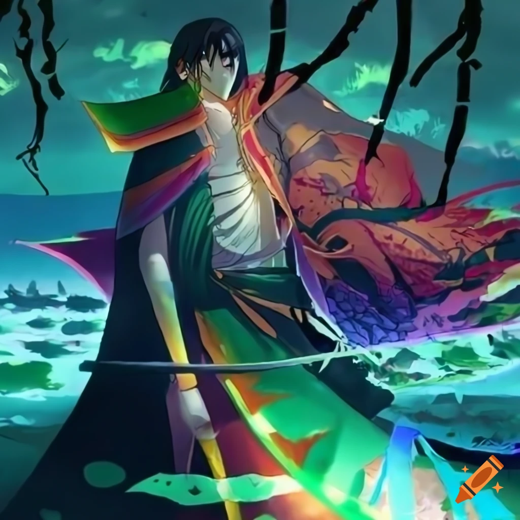 Anime character as a ninja prince in a mystical forest