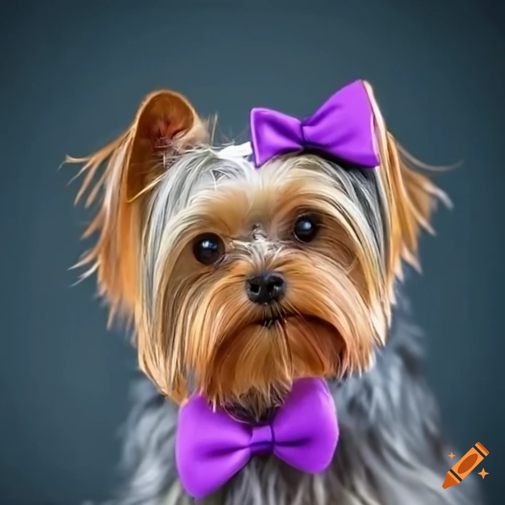 Advertising poster of a cute yorkshire terrier on Craiyon