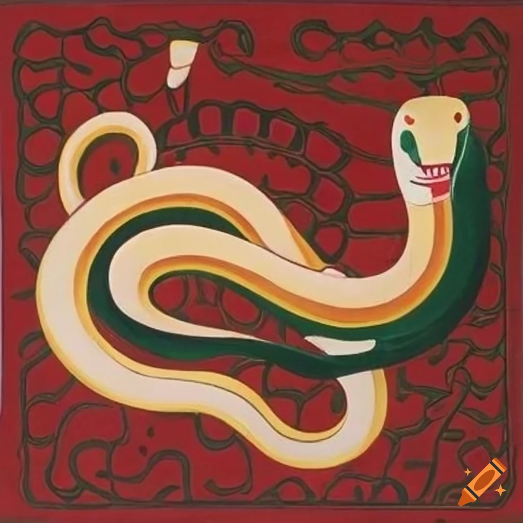Abstract vibrant painting of a fiery snake in basquiat style on Craiyon