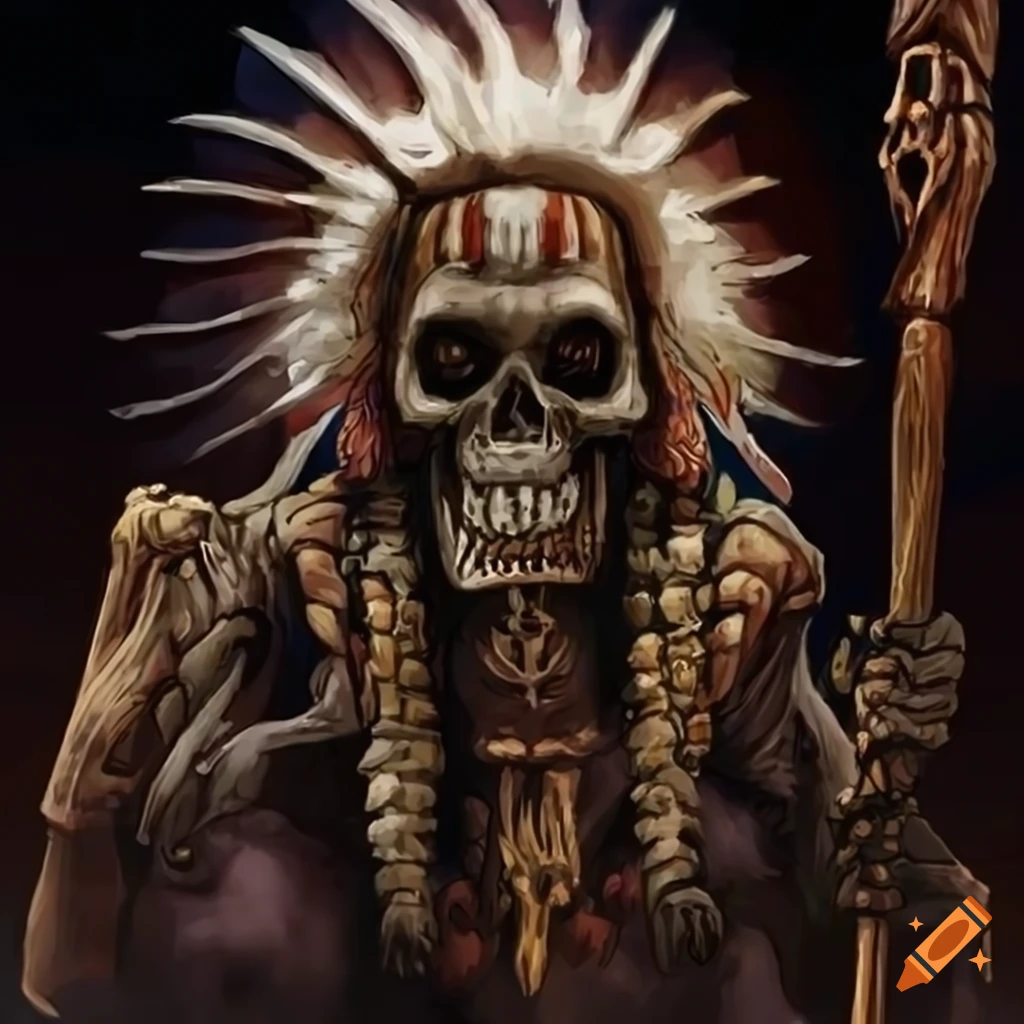 Image of a legendary skeleton chief on Craiyon