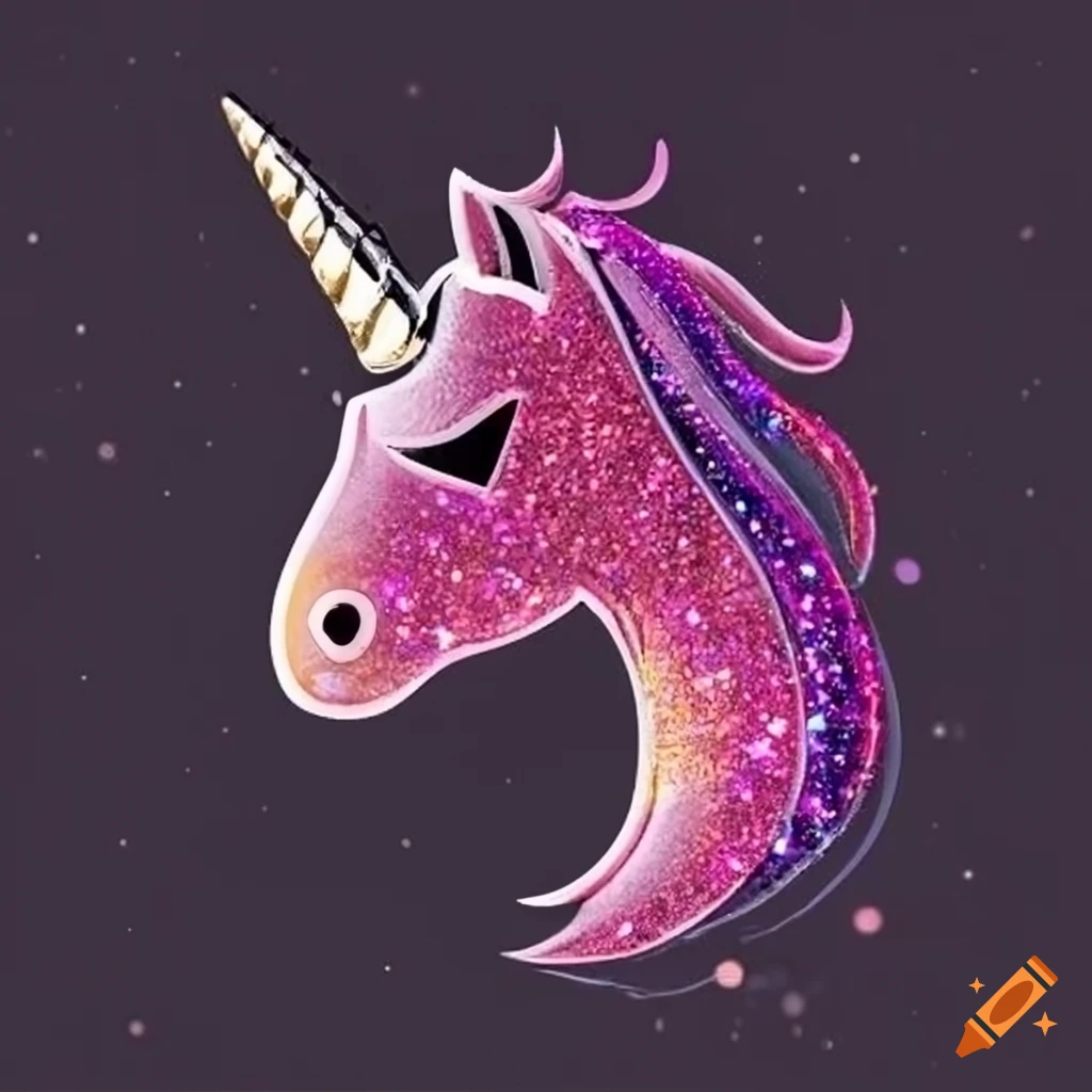 Sparkly unicorn logo for a hockey team on Craiyon