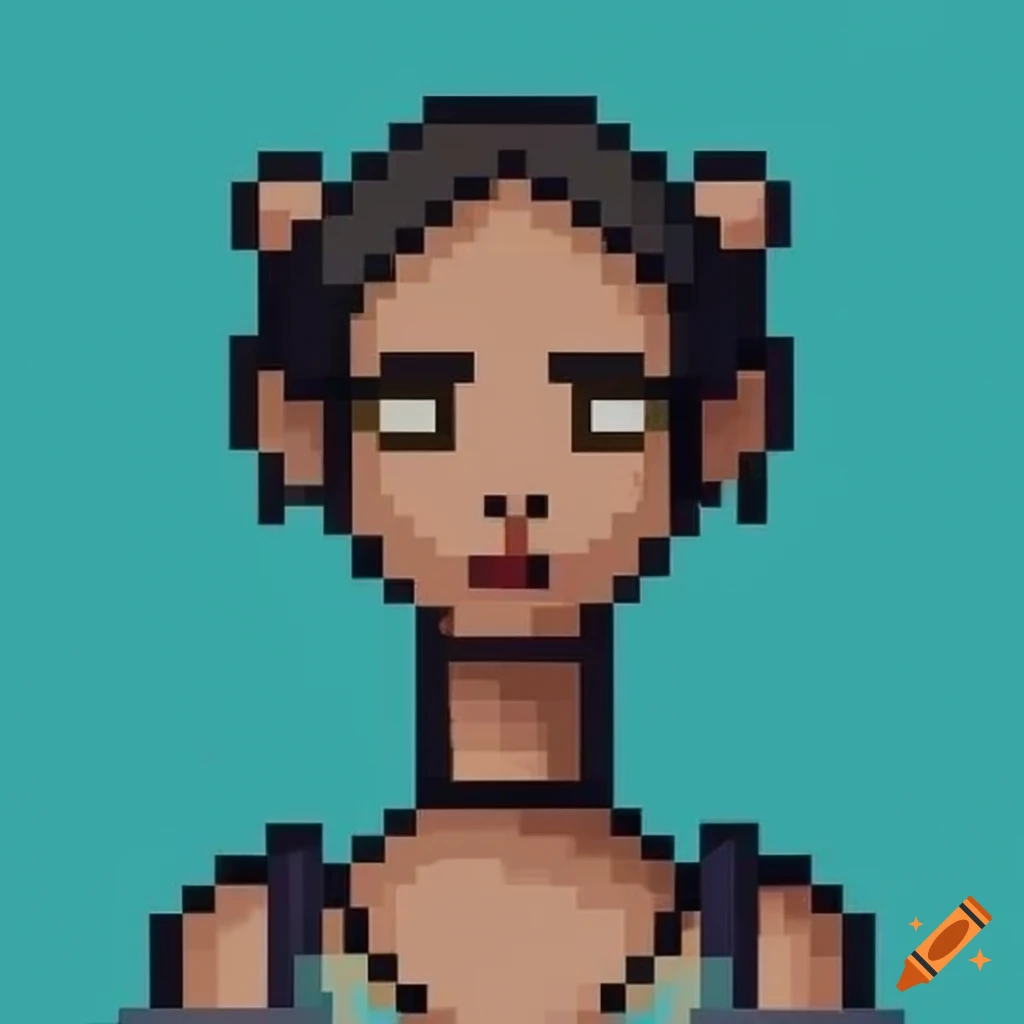 Cartoon pixel art avatar on Craiyon