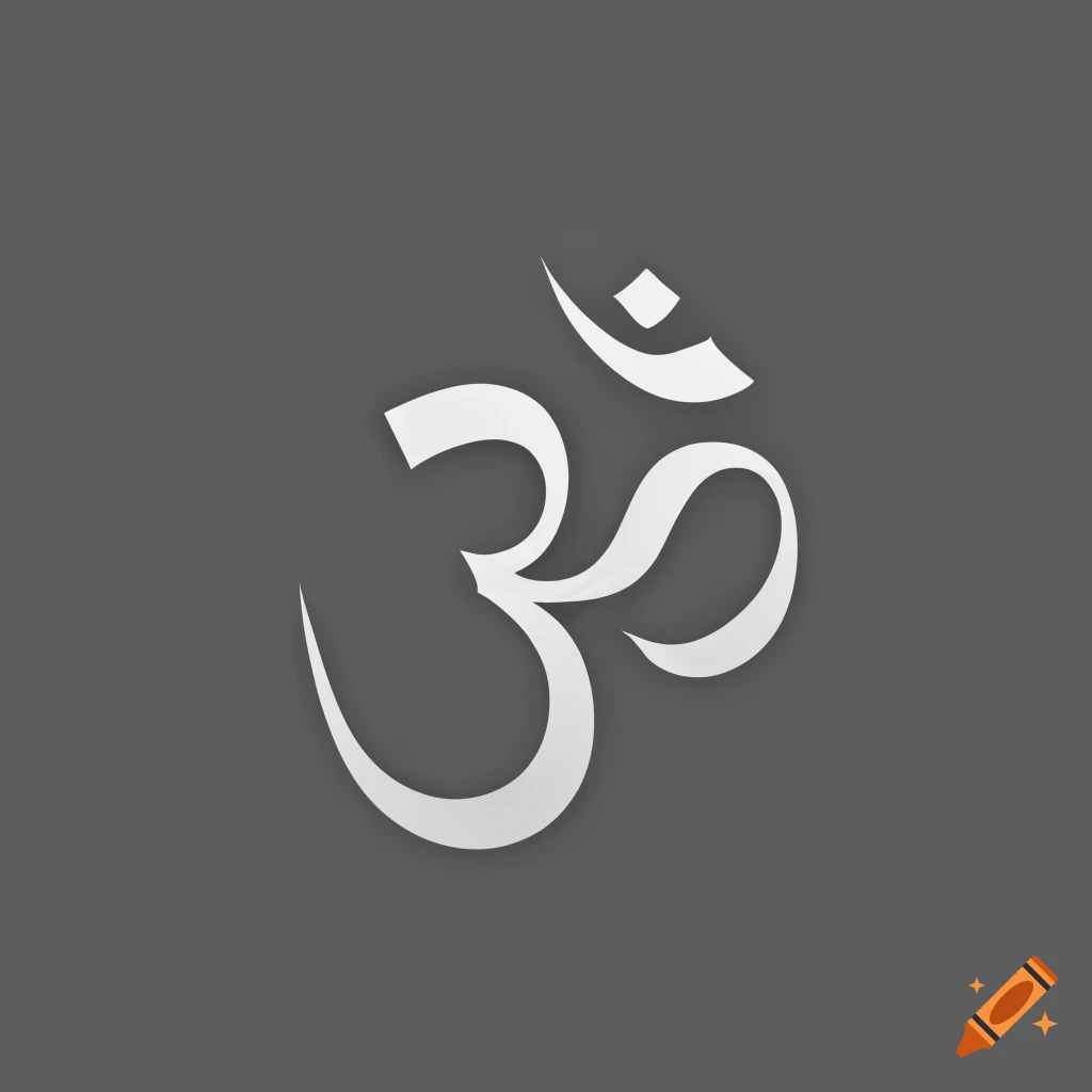 Black and white thin line om symbol