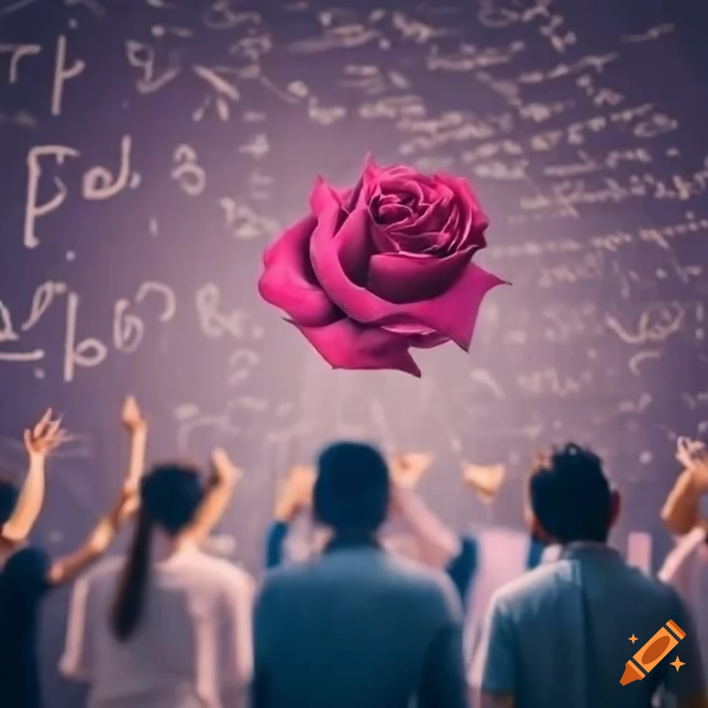 People at an academic conference with a hint of rose and mathematics on ...