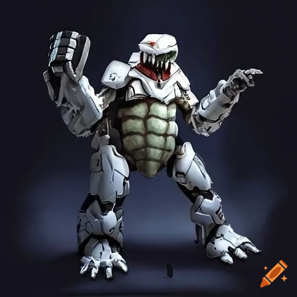 Cyborg monster in futuristic armor on Craiyon