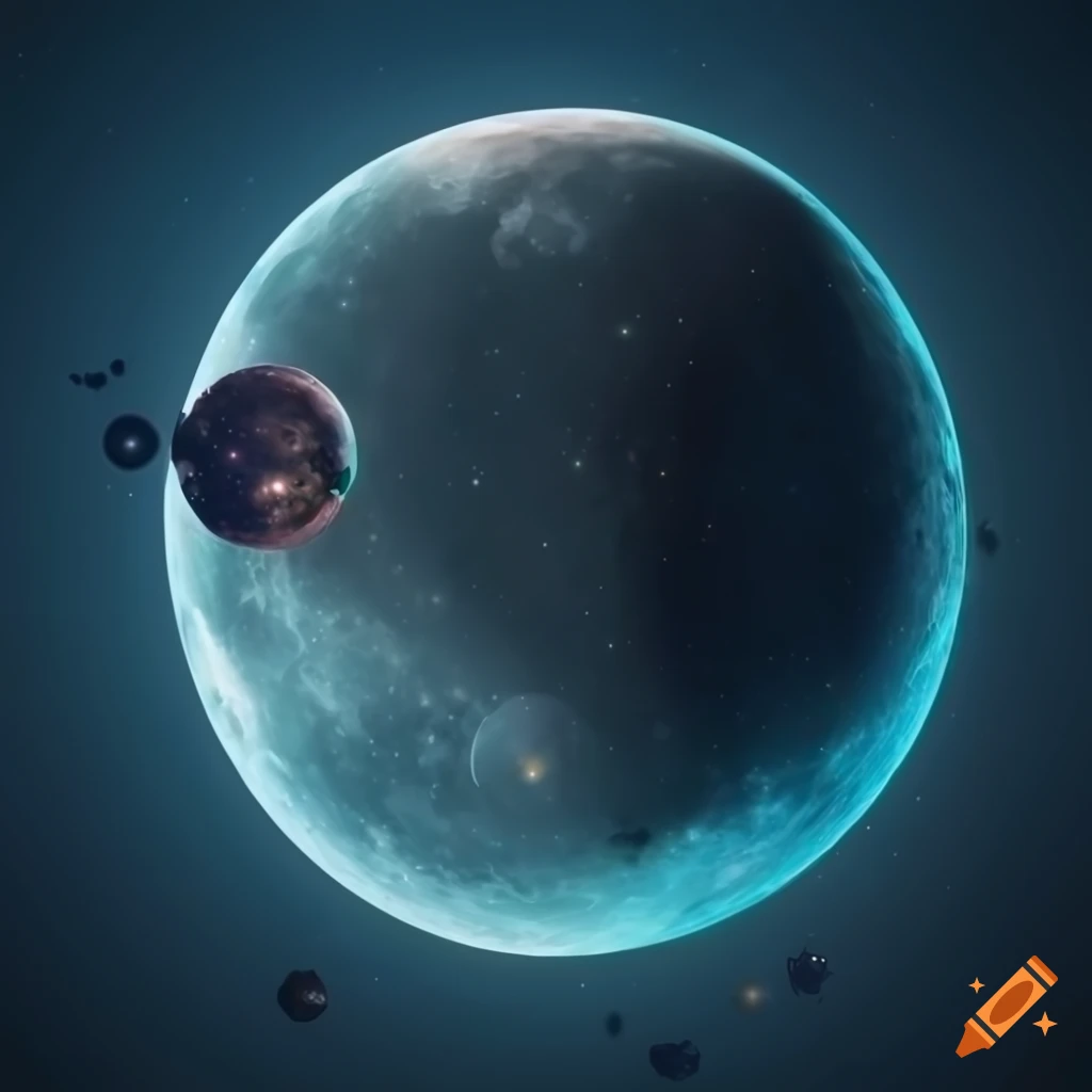 Floating medieval space cities around a moon on Craiyon