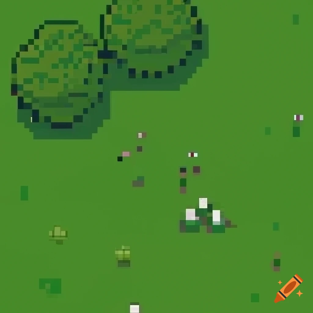 8bit pixel art of a grassy field from a top down view on Craiyon