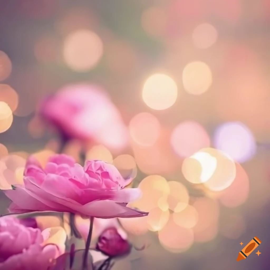 Beautiful sunrise view of a field of roses on Craiyon