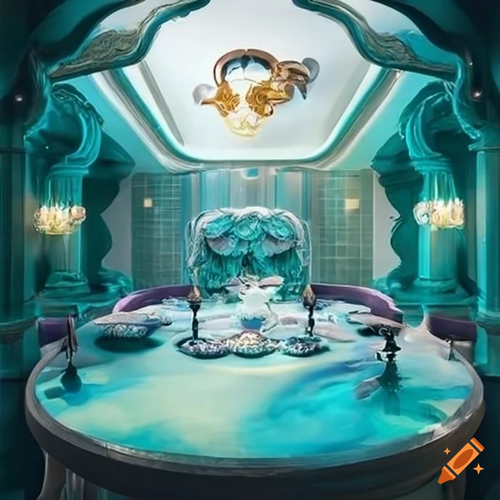 Luxury mermaid themed restaurant interior on Craiyon