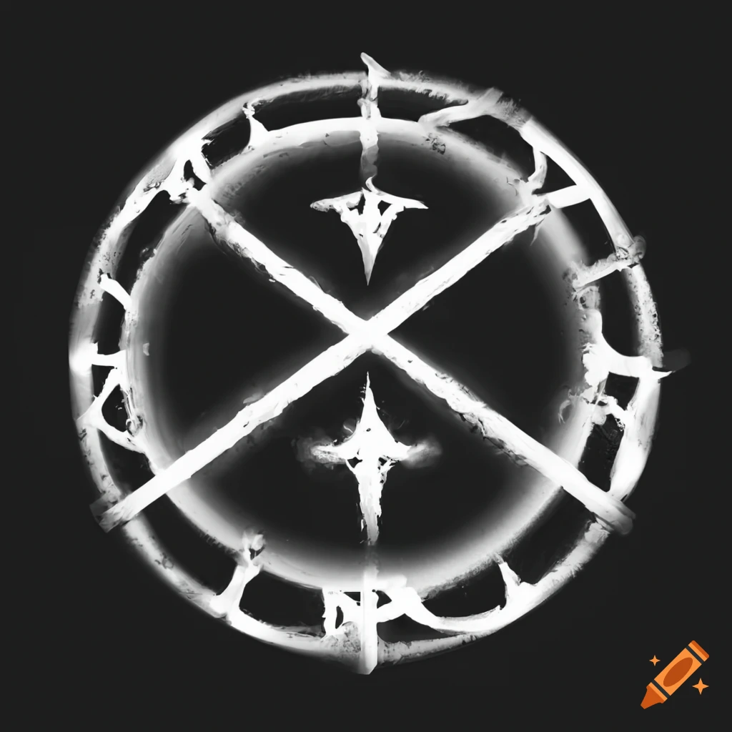 Spellcasting symbol on black background