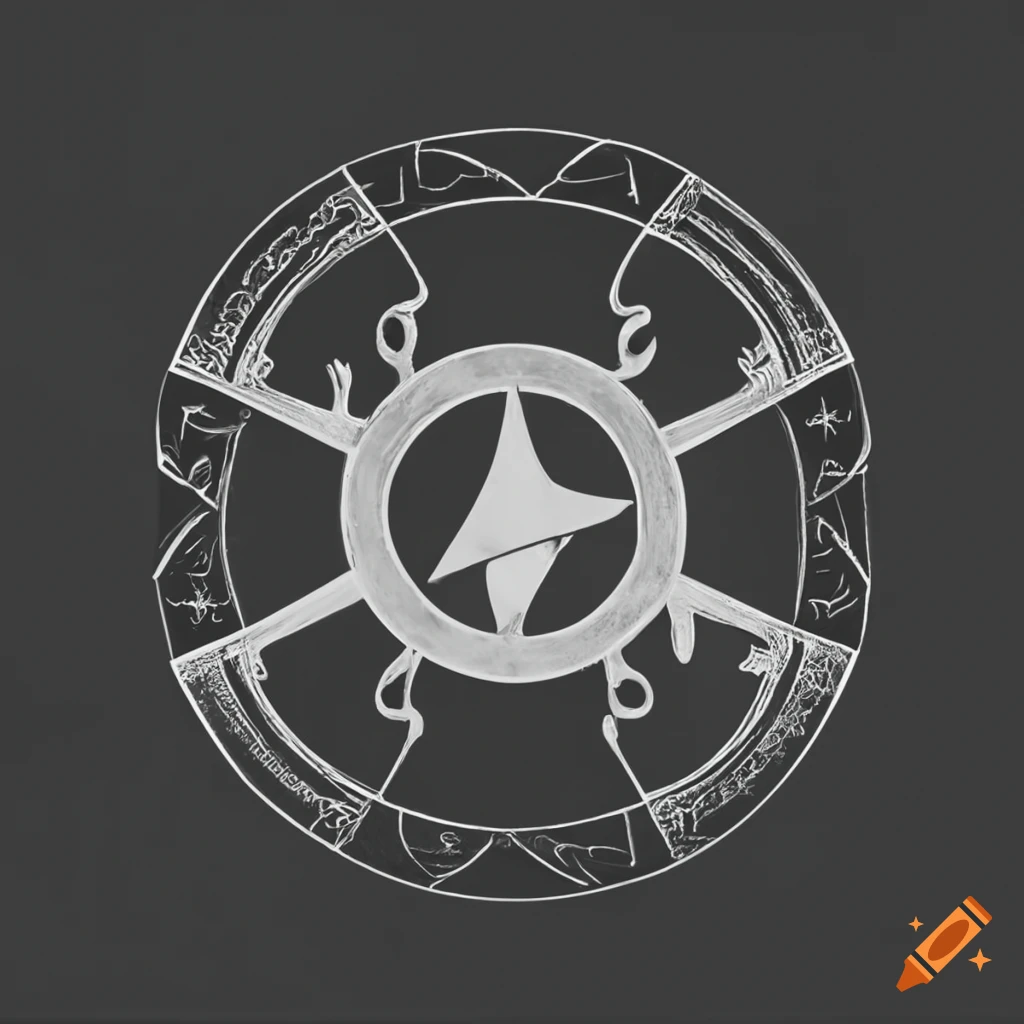 Spellcasting symbol on black background