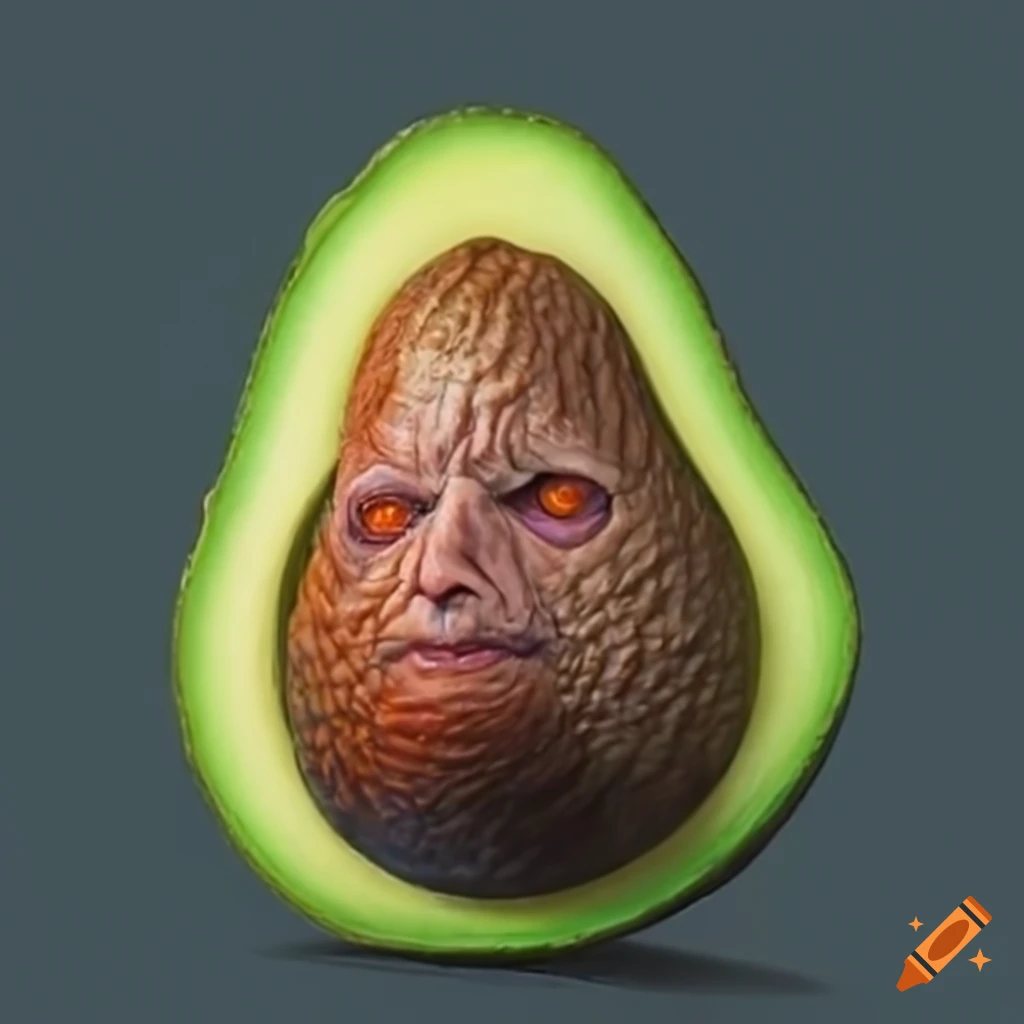 Satirical image of emperor palpatine as an avocado on Craiyon