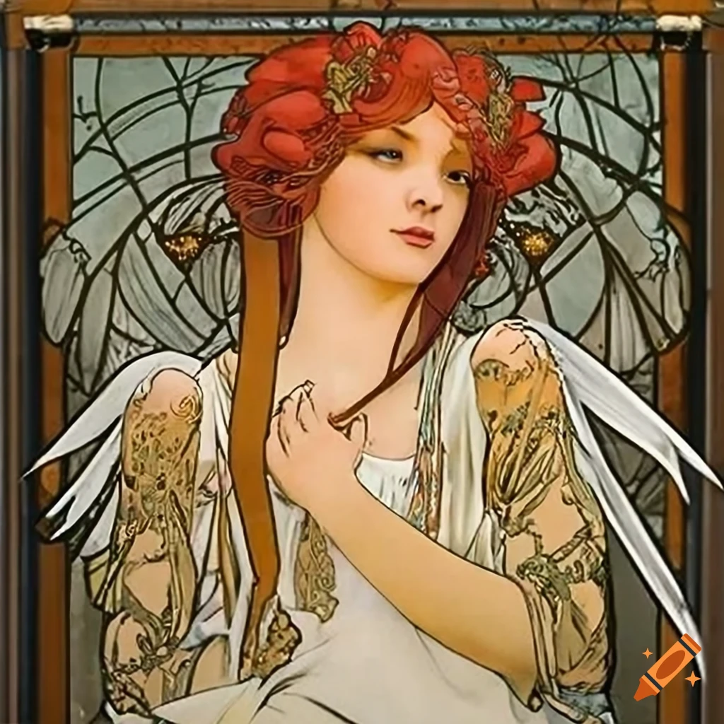 Artwork of two angels in a nature scene on Craiyon