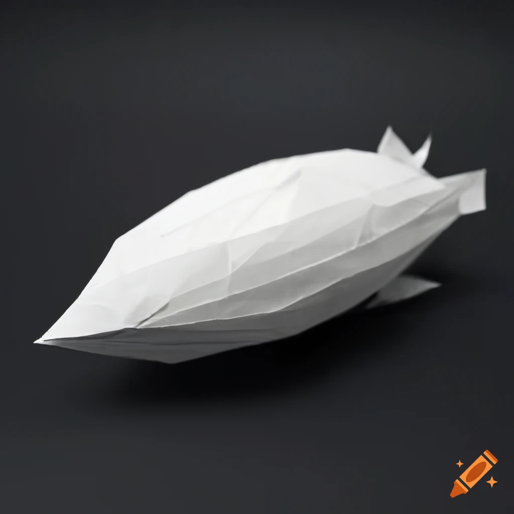 Origami zeppelin airship on Craiyon