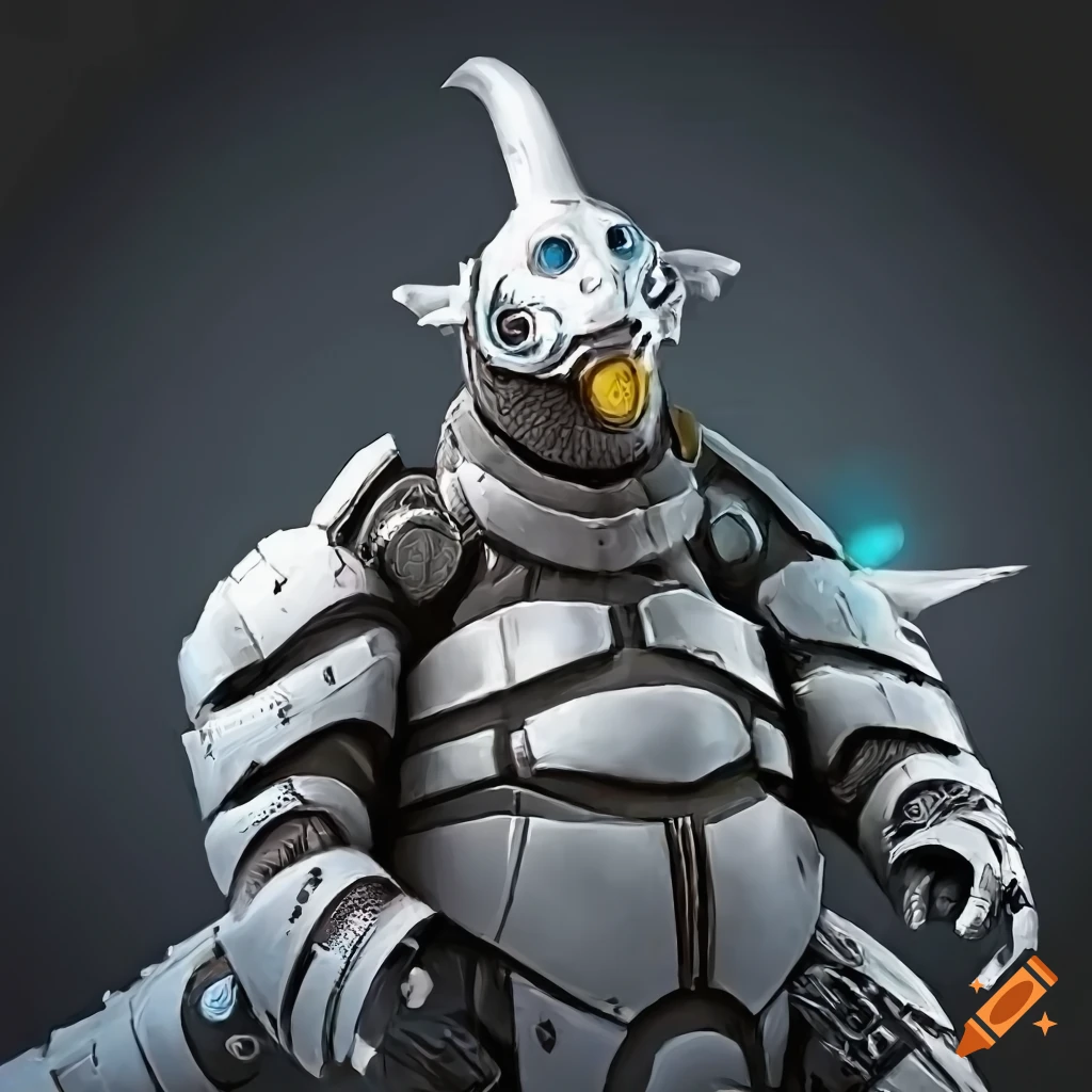 Megalon style depiction of a giant cyborg franklin the turtle on Craiyon