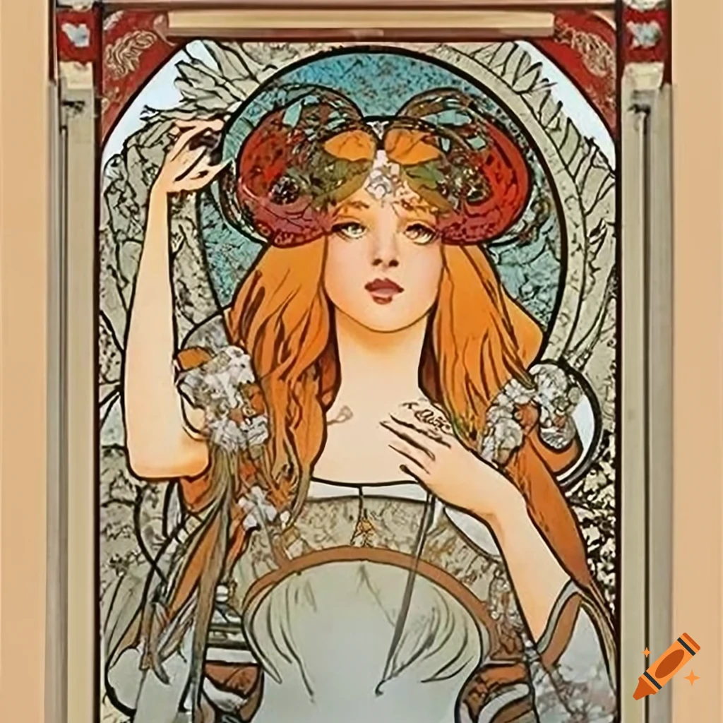 Manga-style artwork of a demon, angel, and elf in a window frame on Craiyon