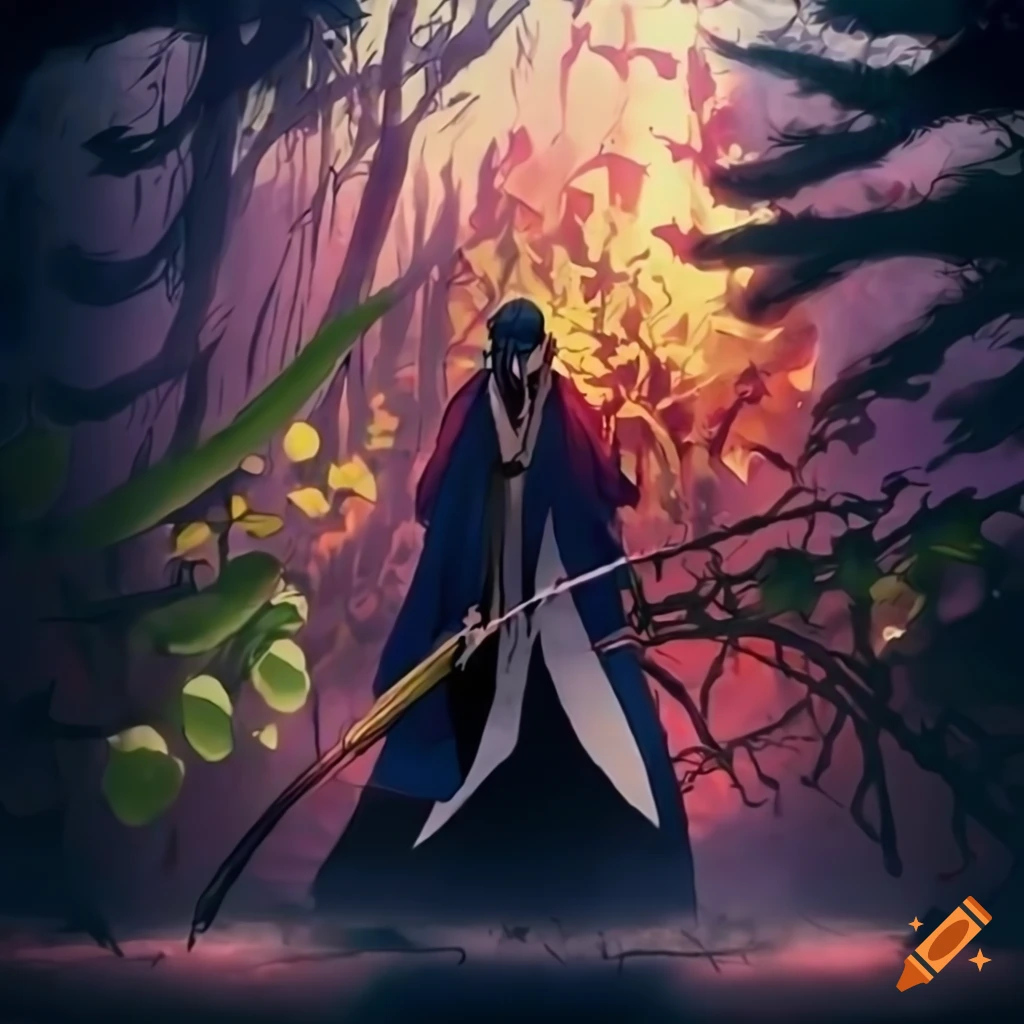 Artwork of a japanese ninja prince in a cloud forest on Craiyon