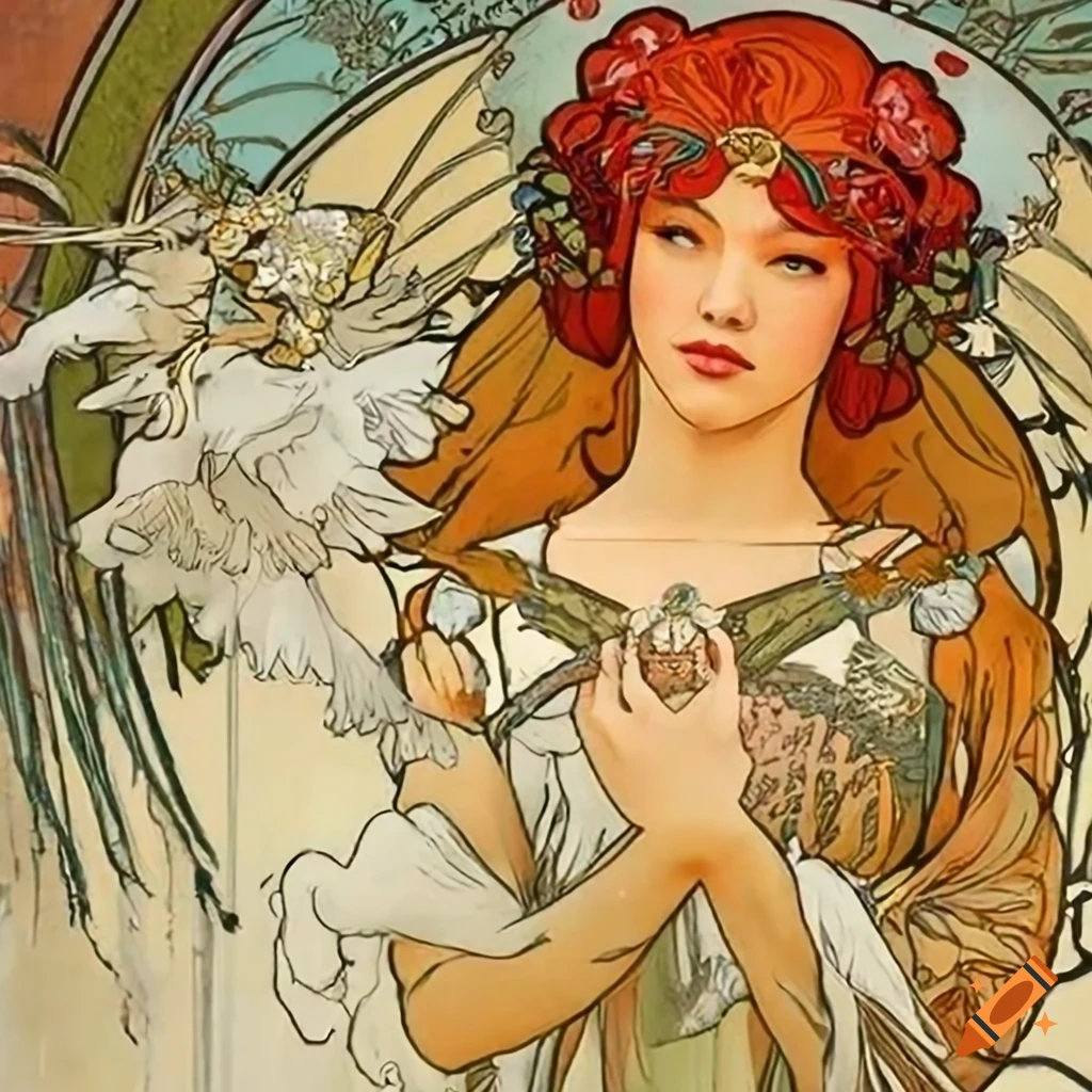 Artistic depiction of two angels in a nature scene on Craiyon