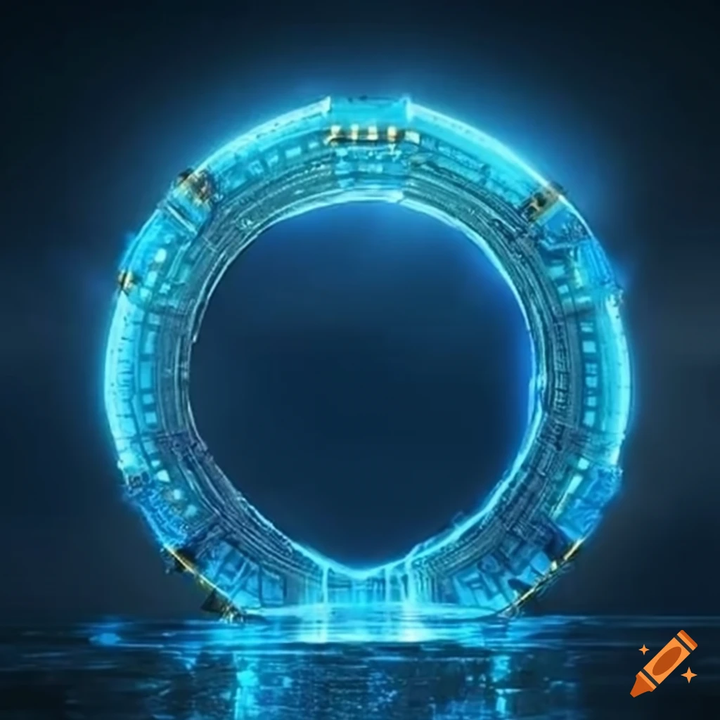 Stargate emerging from the depths of the sea on Craiyon