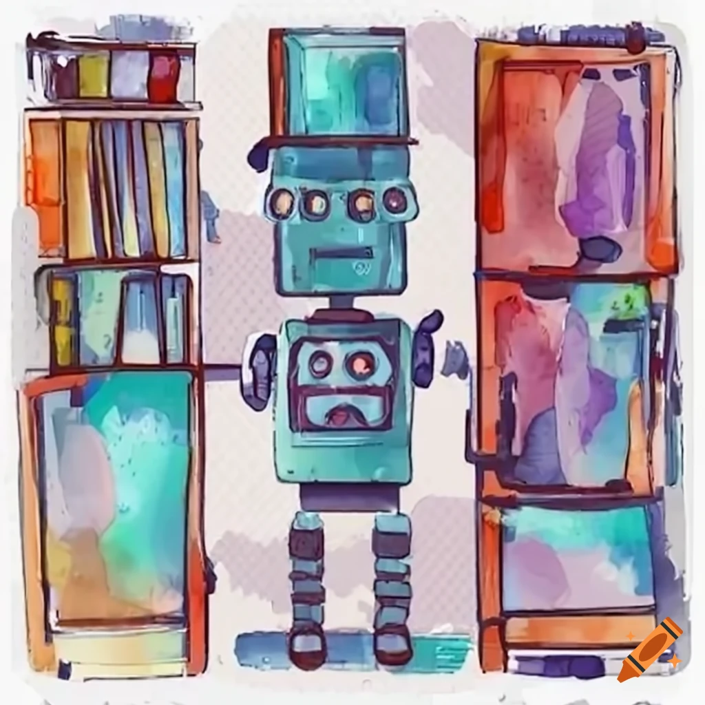 Robot sorting data on Craiyon