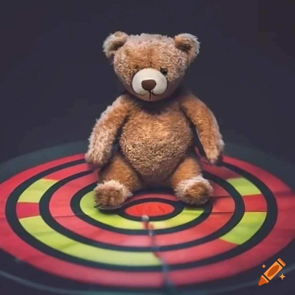 Teddy bear on a target