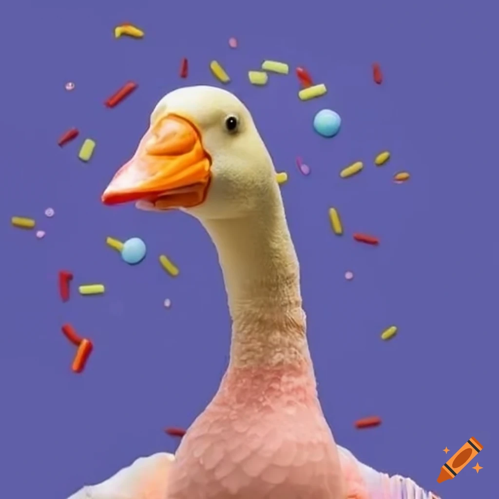 Goose with rainbow sprinkles on Craiyon
