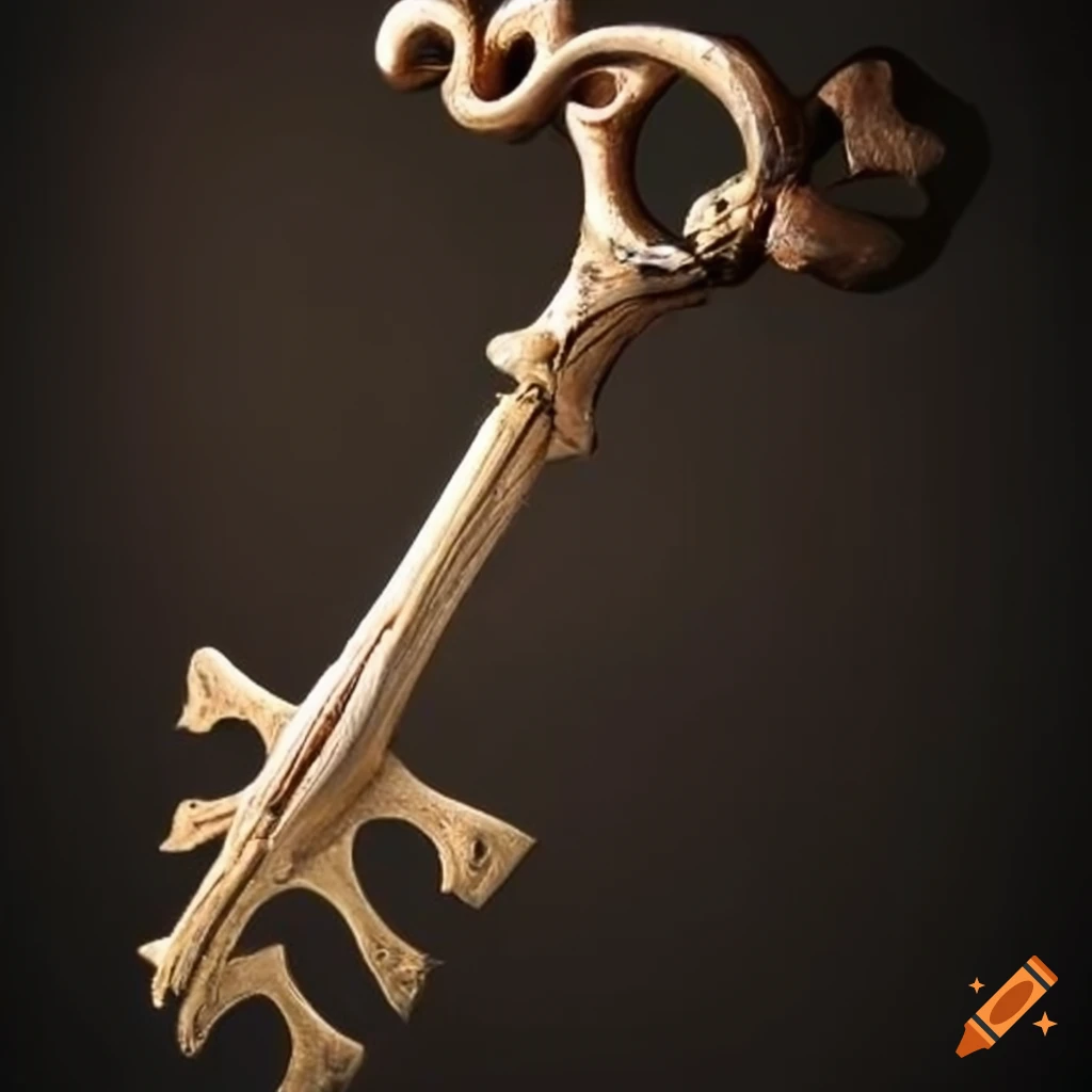 Elaborate steampunk style decorated key on Craiyon