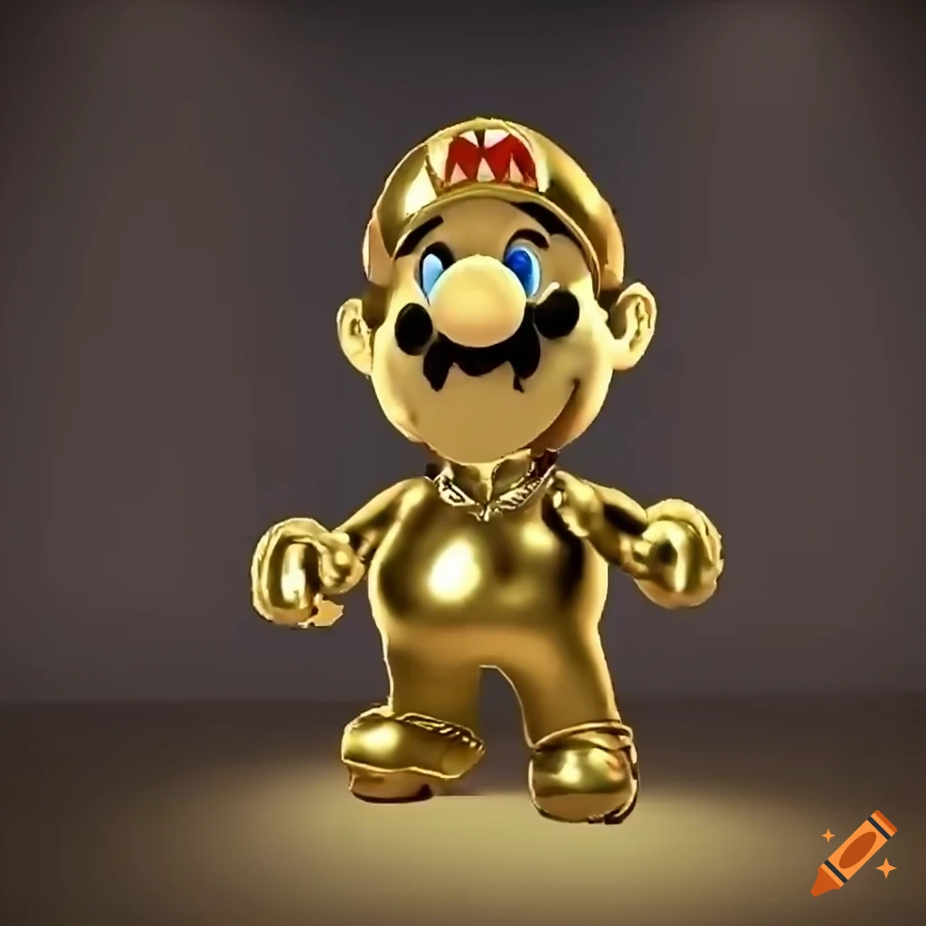 Golden Mario character render on Craiyon