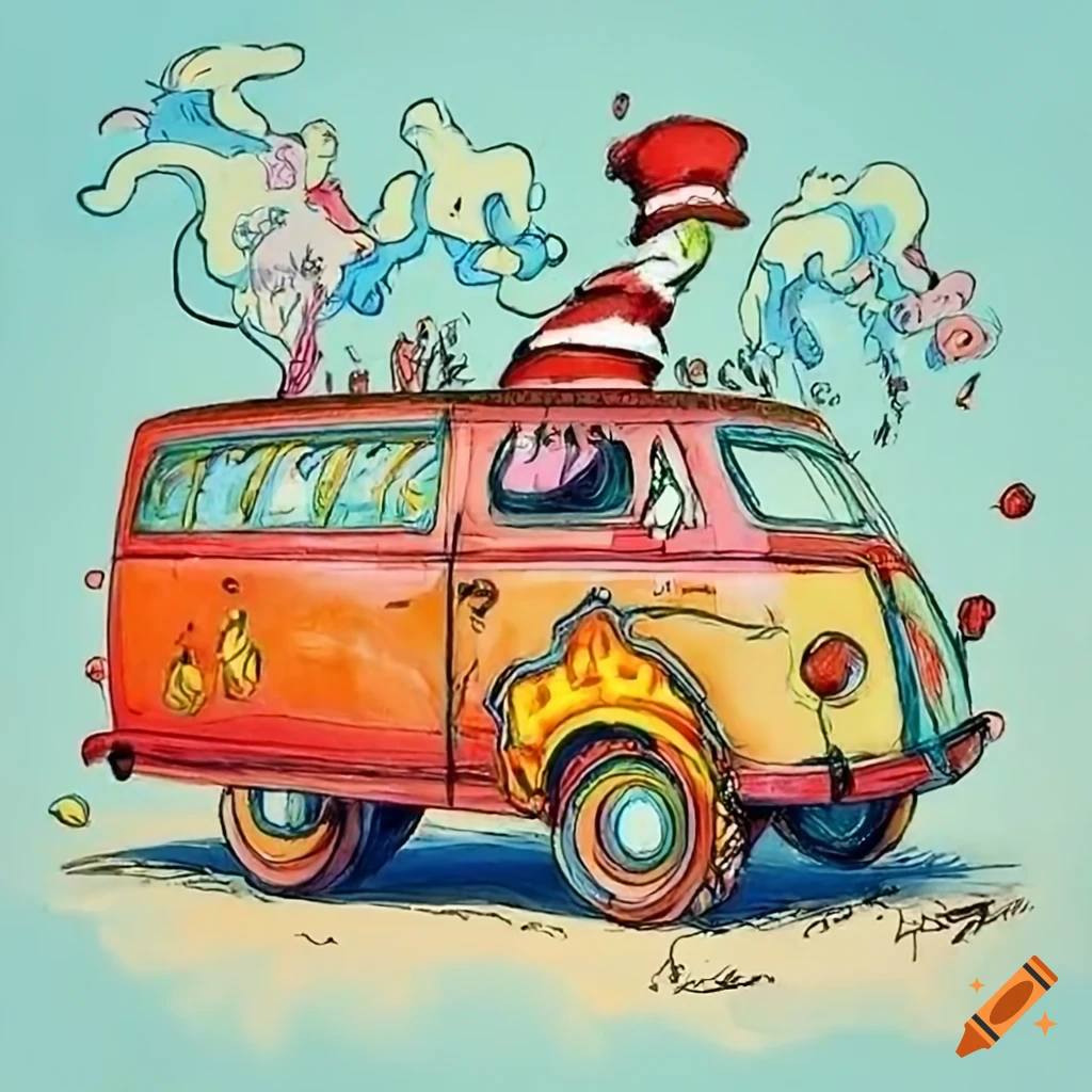 Colorful book illustration of a moving van in a street