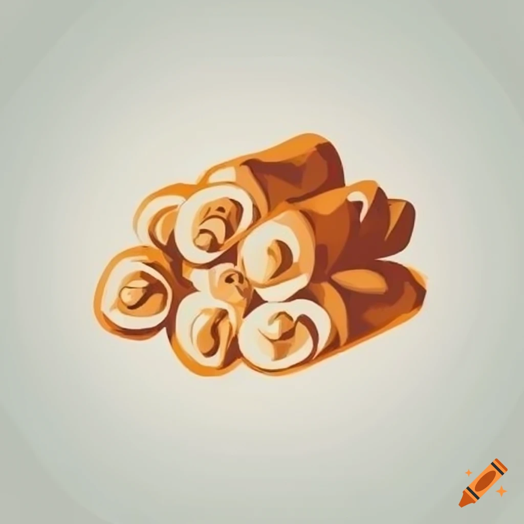 Sketch of a lumpia in a logo design on Craiyon