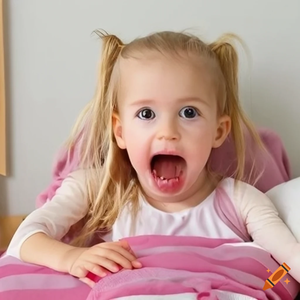 Adorable toddler girl eating a popsicle before bedtime on Craiyon
